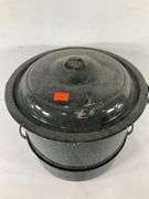 Enamelware Speckled Canning Pot with Lid and Insert Tray, 14in tall ...