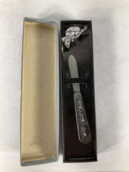 Boxed Pewter Knife with Decorative Handle by Metzke Inc. - Hash Auctions