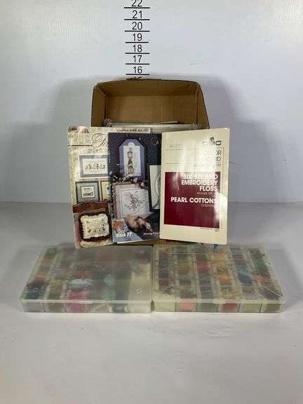 Cross-Stitch Supplies With Embroidery Floss, Storage Cases, and DMC ...