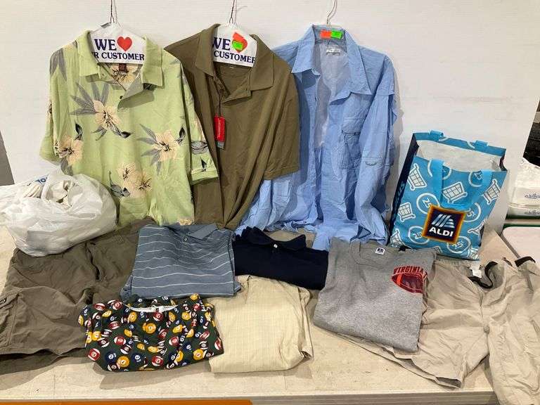 Assorted Men’s Clothing Including Shirts, Shorts, and Socks - Hash Auctions