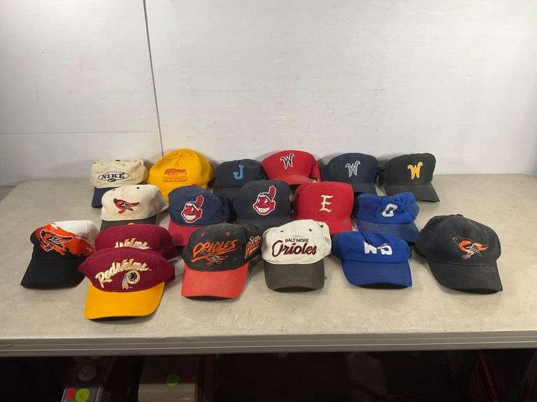 Collection of Sports Logo Baseball Caps Featuring Team Logos and ...