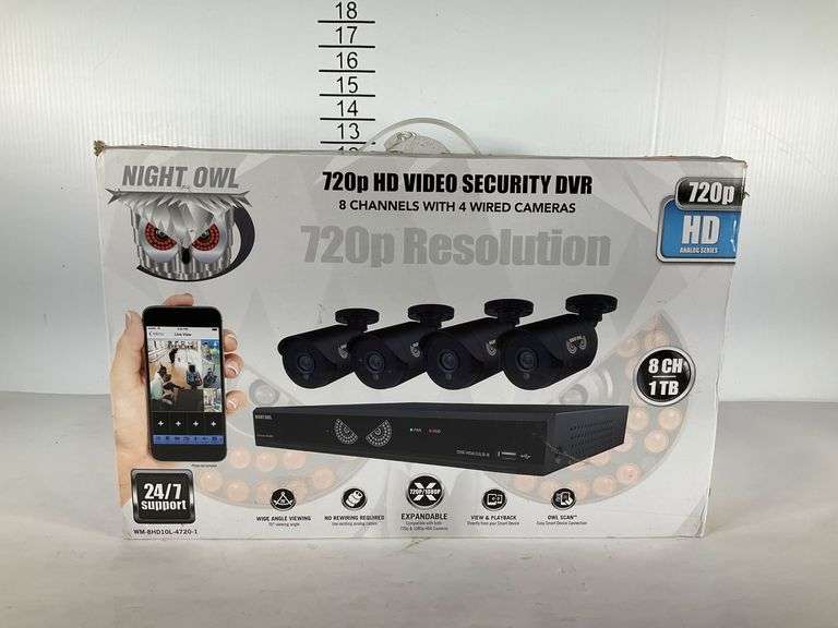 Night Owl 720p HD Video Security DVR with 8 Channels and 4 Wired ...