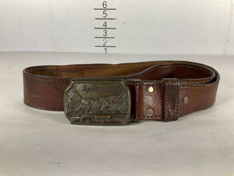 Collection of Leather Belts with Assorted Buckles - Hash Auctions