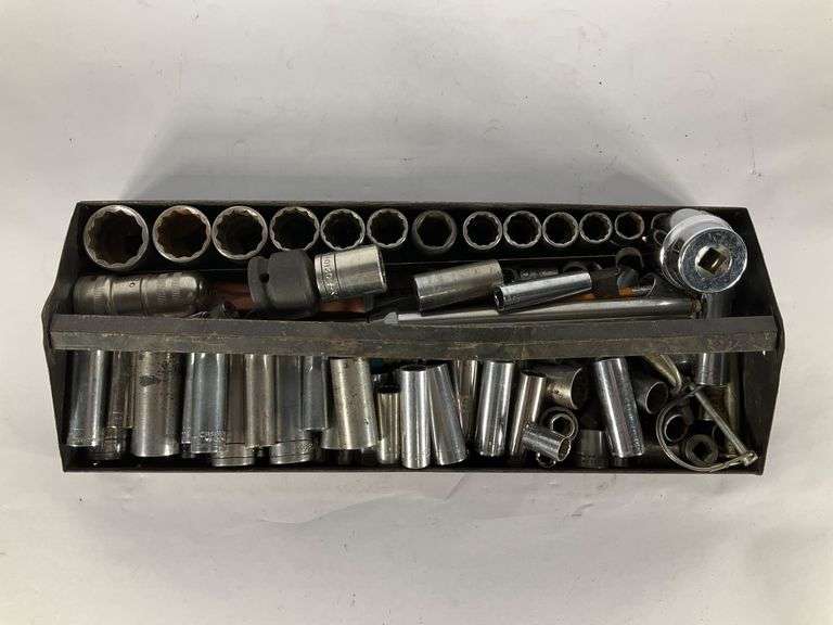 Assorted Sockets in Metal Tray, Some Marked Craftsman - Hash Auctions