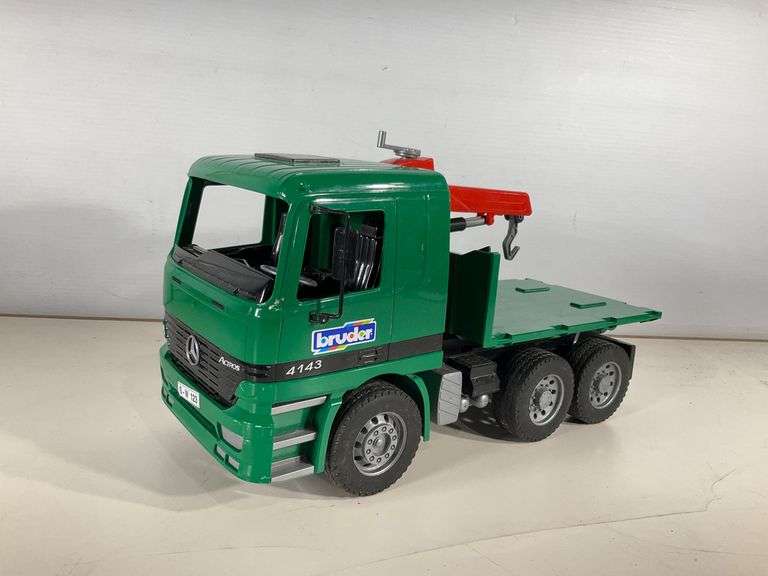 Bruder 4143 Mercedes-Benz Actros Toy Flatbed Truck with Crane - Hash ...