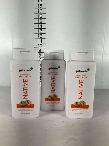 Set of 3 Native Girl Scouts Peanut Butter Body Wash Bottles, 18 fl. oz ...