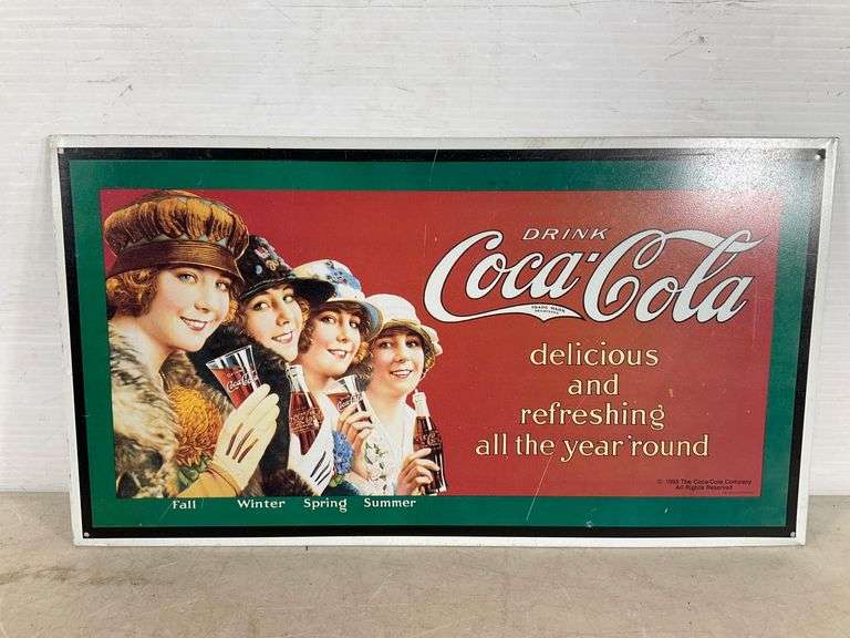 Coca-Cola Metal Advertising Sign Featuring 1920s-Style Artwork, 1994 ...