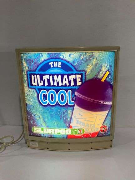 Illuminated Slurpee Advertising Sign with Plastic Case, 22in Tall ...