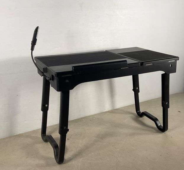 Adjustable Folding Lap Table with Integrated LED Light and Angled Tops ...