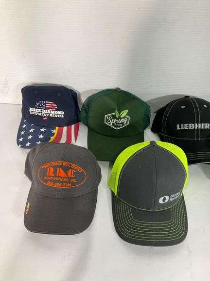 Lot of Seven Branded Baseball Caps with Adjustable Backs - Hash Auctions