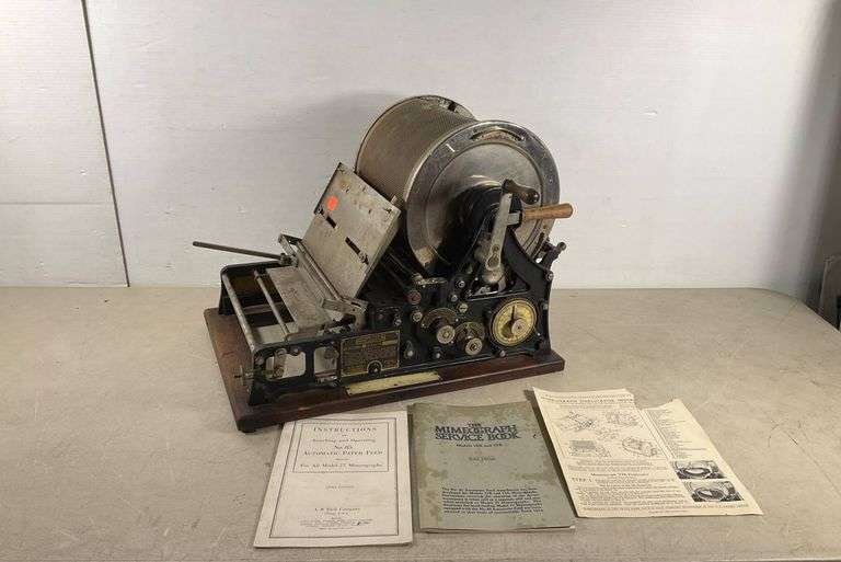 Antique A.B. Dick Mimeograph with Instruction Manuals - Hash Auctions