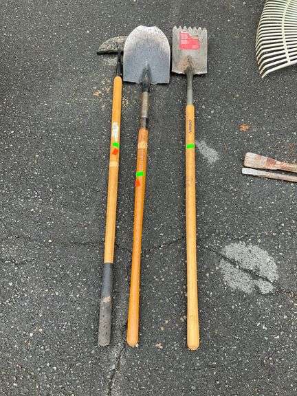 Set of Three Shovels: Roofer Spade, Metal Head Shovel, Flat Shovel ...