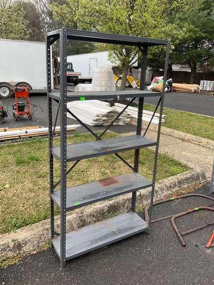 Metal Five-Shelf Storage Rack, 36x12x70″ Tall - Hash Auctions