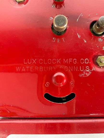 Pair of Lux Clock Mfg. Co. Clocks with Illustrated Dials - Hash Auctions