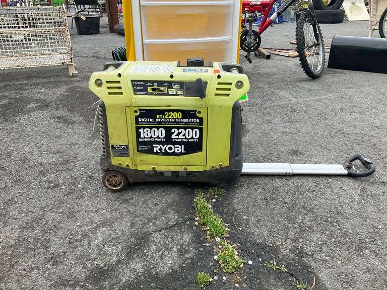 Ryobi RYi2200 Digital Inverter Generator, 1800 Running Watts/2200 ...