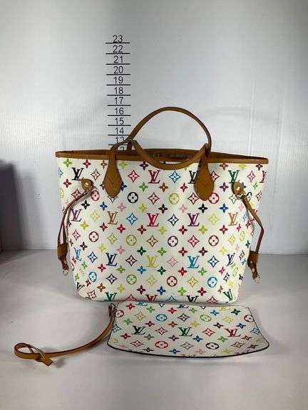 Louis Vuitton Multicolor Neverfull Tote with Matching Pouch - Hash Auctions