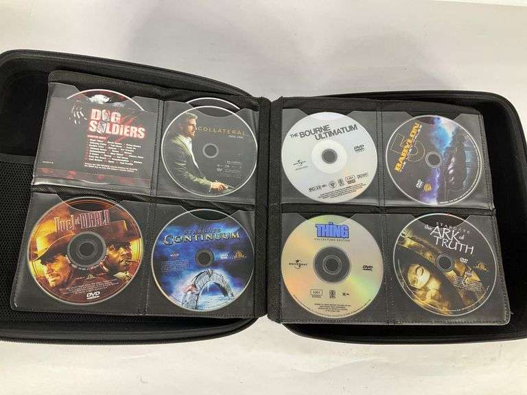 Media Storage Case With Assorted DVDs and CDs - Hash Auctions