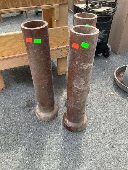 Set of Three Cylindrical Metal Pipes, 26 Inches Tall - Hash Auctions