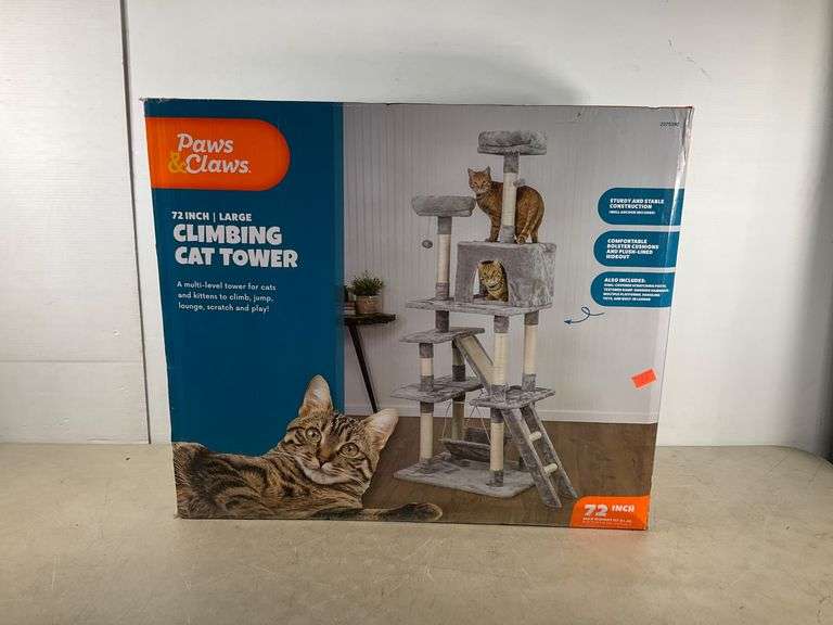 Paws & Claws 72-Inch Large Climbing Cat Tower with Cushions - Hash Auctions