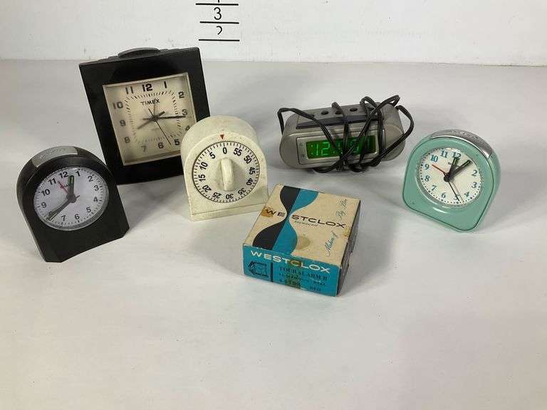 Collection of Timex, Westclox, and Sharp Clocks with Timer - Hash Auctions