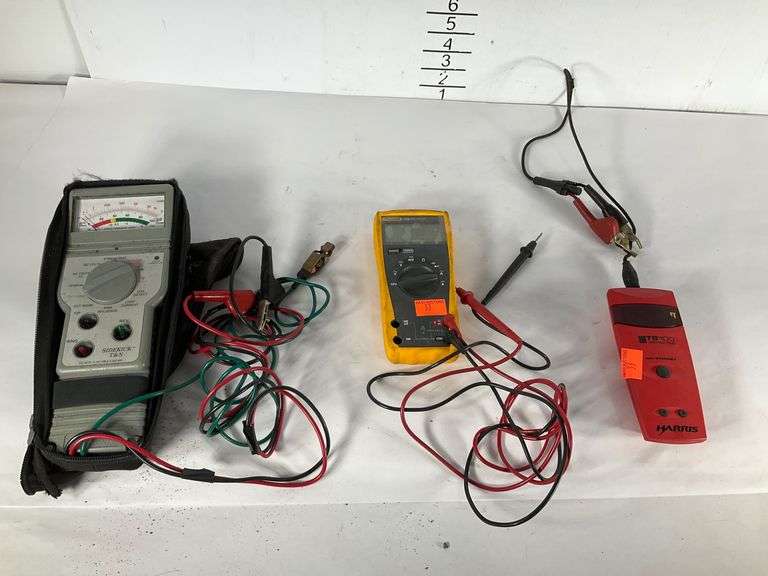 Lot of Three Electrical Testing Devices Including Harris TS100, Yellow ...