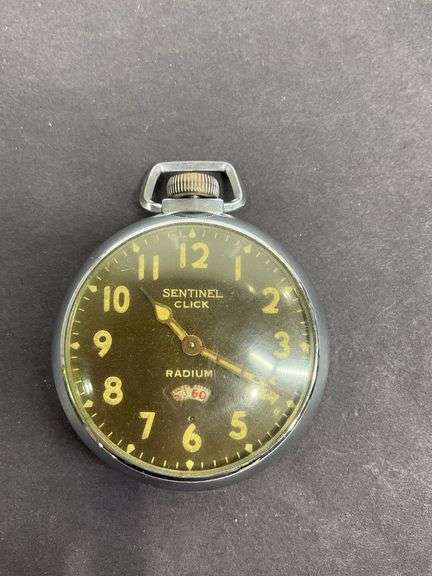 Sentinel Click Radium pocket watch, not running - Hash Auctions