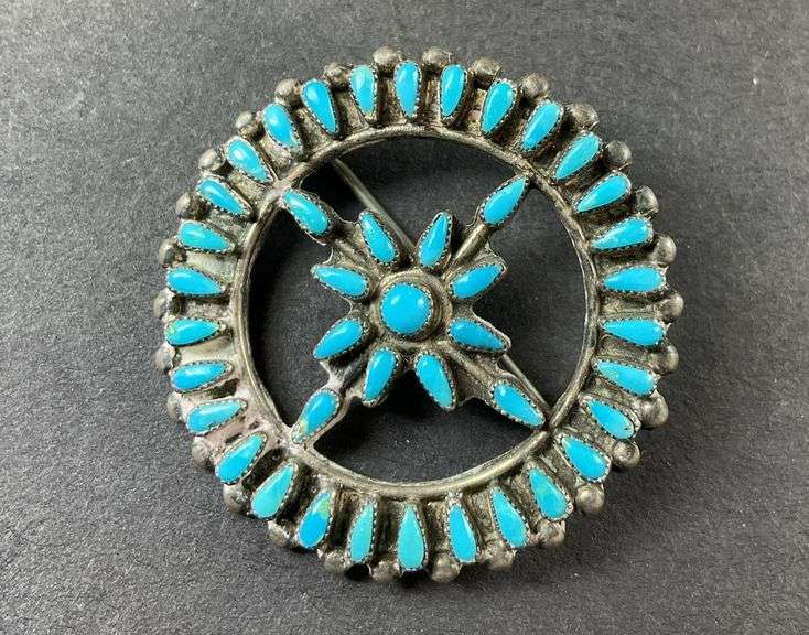 Turquoise Pin 7.8 grams Sterling Silver - Hash Auctions