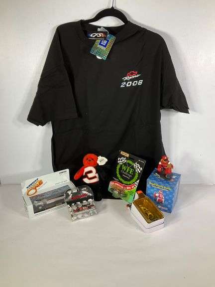 NASCAR-Themed Collectibles Lot with Shirt, Figurine, Die-Cast Cars, and ...