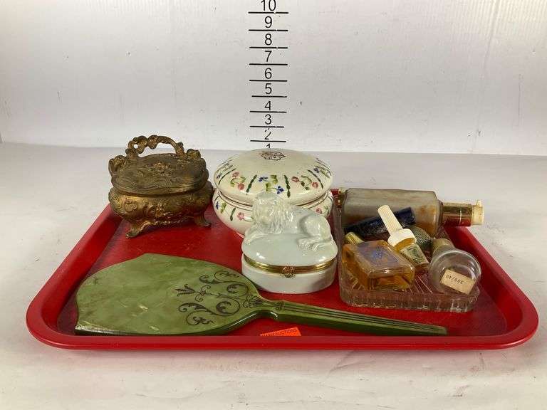 Collection of Decorative Boxes, Perfume Bottles, and Hand Mirror - Hash ...