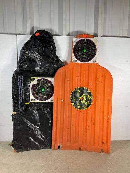 Two Hard Plastic Shooting Targets with Mounted Paper Targets - Hash ...