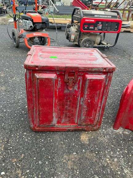 Military Style Ammo Red Metal Storage Container With Hinged Lid, 15″ x ...