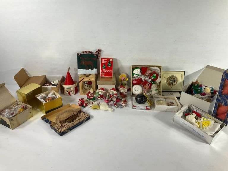 Assorted Vintage Christmas Holiday Decorations, Including Ornaments and ...