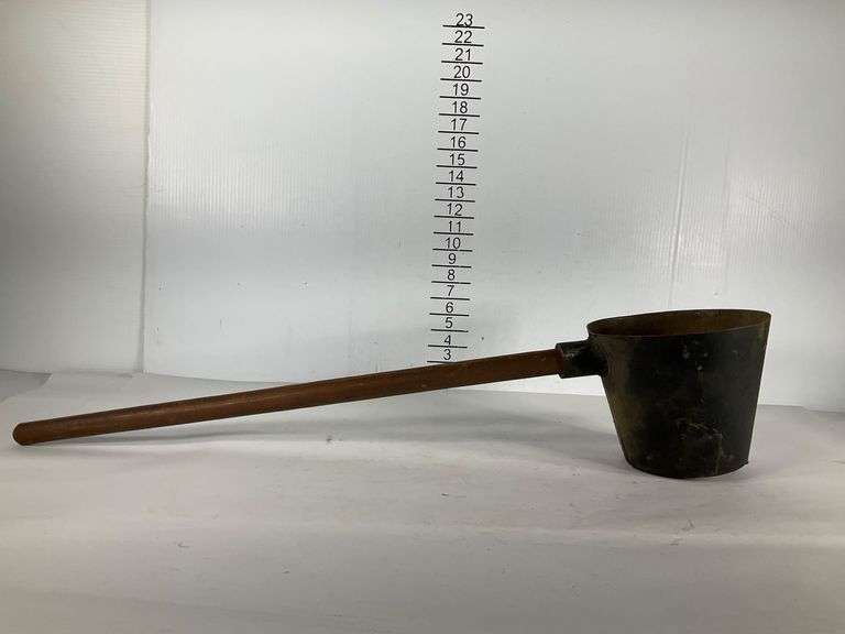 Metal Dipper Ladle with Long Wooden Handle - Hash Auctions