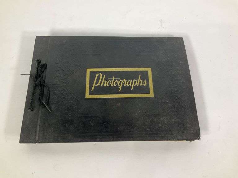 Black Photo Album with Assorted Photographs and Postcard Inserts - Hash ...