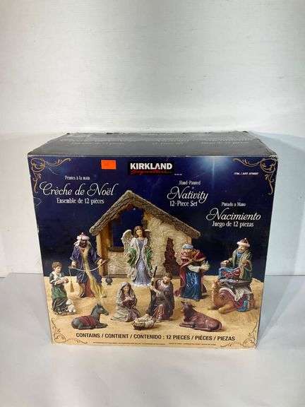Kirkland Nativity Set with 12 Hand-Painted Pieces in Original Packaging ...