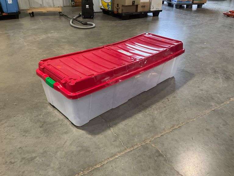 Clear Plastic Tree Box Storage Box with Red Lid and Internal ...