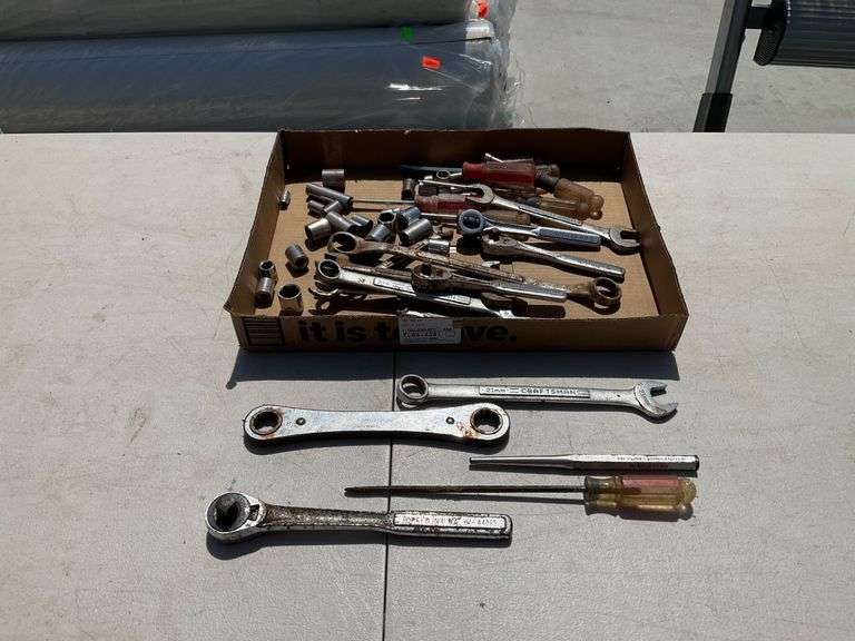 Assortment of Craftsman Hand Tools Including Wrenches, Sockets, and Screwdrivers - Hash Auctions