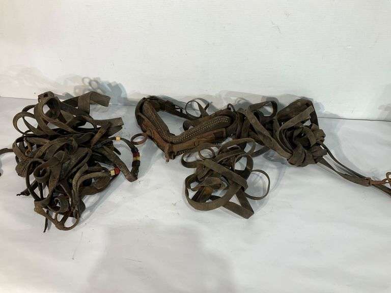 Leather Horse Tack Including Harness and Straps, In Milk Crate - Hash ...
