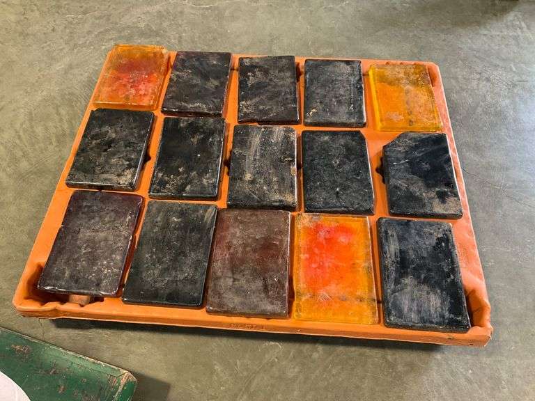 Lot of 50 Assorted Molded Glass Slabs/ingots in Various Colors and ...