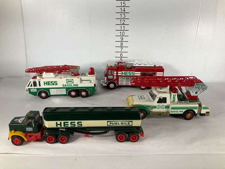 Group of Four Hess Toy Trucks Featuring Tanker and Fire Engines - Hash ...
