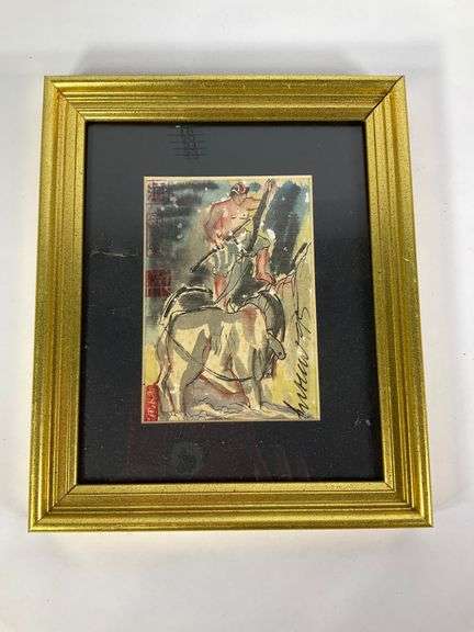 Framed Small-Scale Artwork Depicting A Horseman, Signed - Hash Auctions