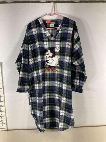 Disney World Plaid Night Gown Featuring Mickey Mouse Embroidery - Hash ...
