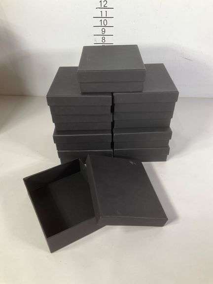Set of 10 Black Rectangular Black Boxes With Lids - Hash Auctions