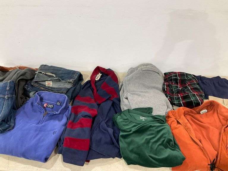 Assorted Mixed Clothing Lot Including Pants, Sweaters, and Shirts ...