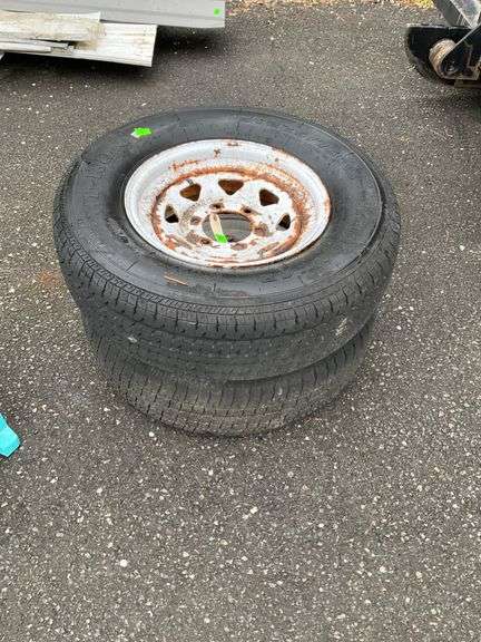 Two Steel Wheels with Dry Rot Tires - Hash Auctions