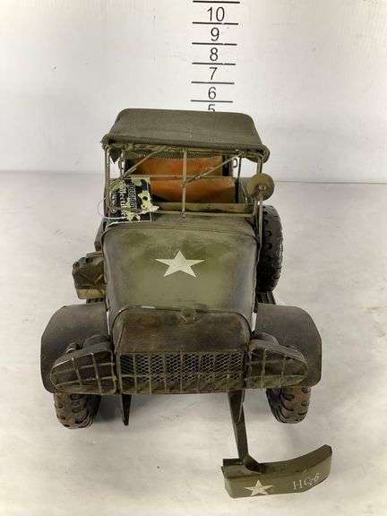 Metal Military Jeep Model with Canvas Roof and Star Markings - Hash ...
