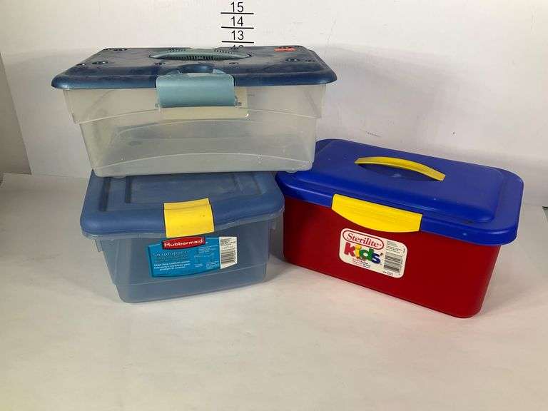 Group of Three Plastic Storage Boxes by Sterilite and Rubbermaid - Hash ...