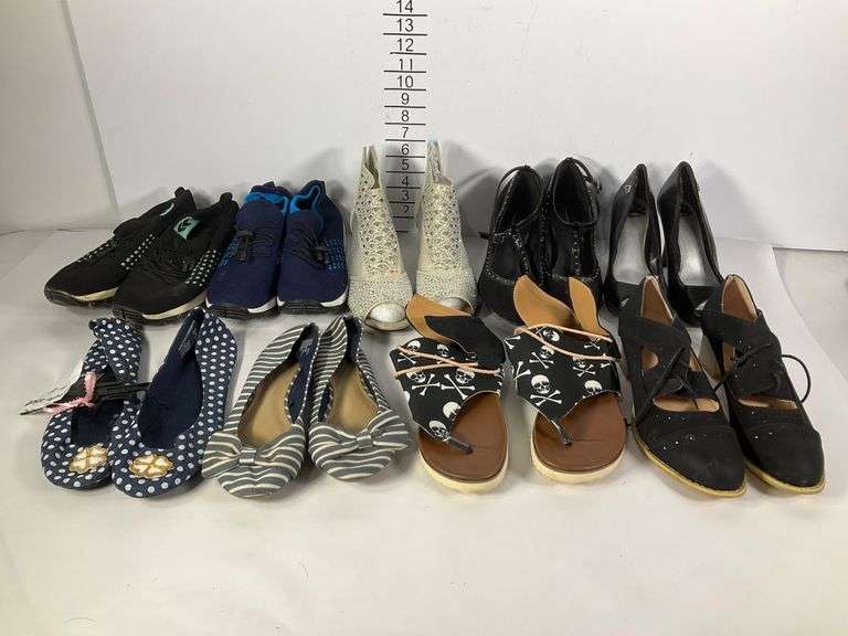 Assorted Lot of Women’s Shoes Including Flats, Heels, and Athletic ...