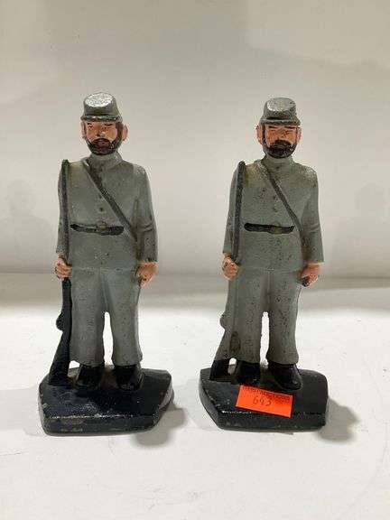 Cast Soldier Bookends with Gray Uniforms - Hash Auctions