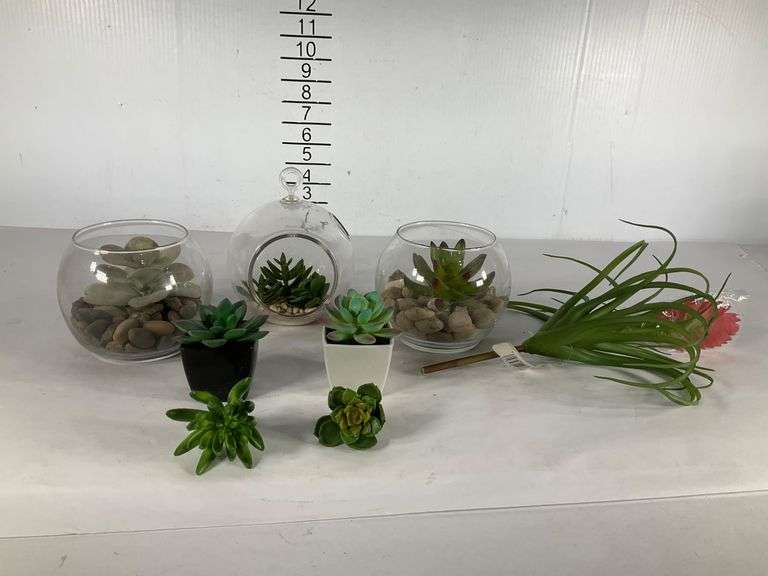 Collection of Artificial Succulents in Planters and Loose - Hash Auctions